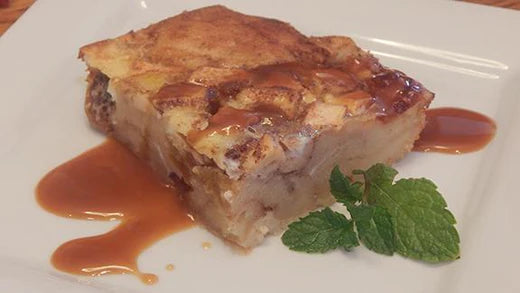 Snappy Lemon And Apple Bread Pudding With Salted Caramel Topping ...